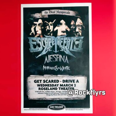 ESCAPE THE FATE 2011 Concert Promo 11x17 Street Poster. Portland Oregon ...