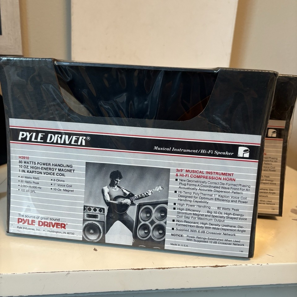 PAIR Pyle H3910 3x9" Horn Tweeter Hi-Fi Speakers Vintage NEW IN BOX | eBay