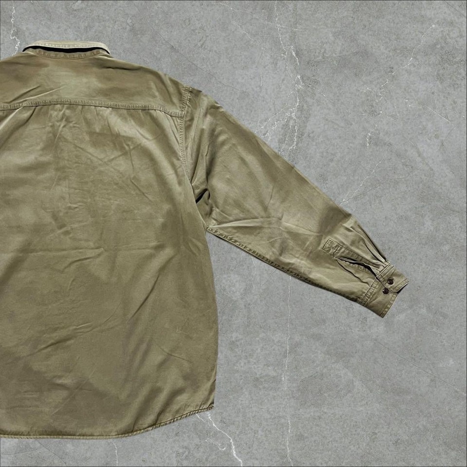 L.L.Bean 2000s Check Flannel Shirt Olive Cotton L | eBay