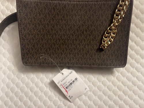 NWTMichael Kors Brown Monogram Chain Belt Bag Bum Fanny Pack Large/XL ...