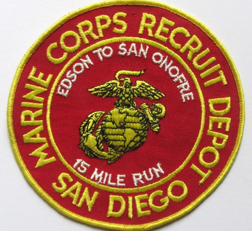 Large 6" Patch - USMC Marine Corps RECRUIT DEPOT 15 MILE Run MARATHON ...
