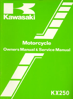 1982 Kawasaki KX250 Genuine Service / Owners Manual 82 KX 250 Vintage ...