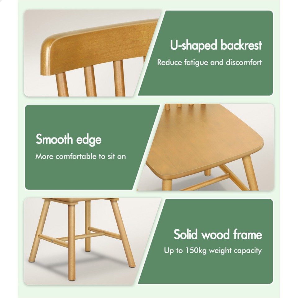 ALFORDSON 2x Dining Chairs Kitchen Lounge Cafe Retro Solid Wood Modern Oak | eBay