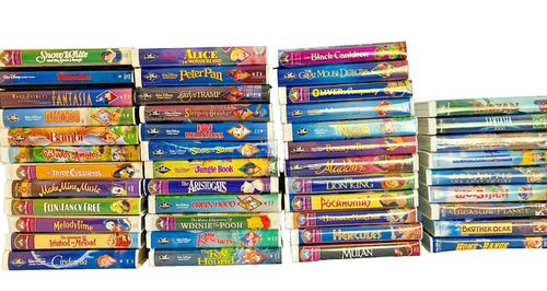 DISNEY ANNIMATION STUDIOS MOVIES-- LOT of 46 VHS--18 CLASSIC BLACK ...