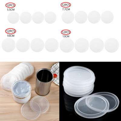 12pc Reusable Plastic Tight Seals Can Tin Covers Cap Lids for Canned ...