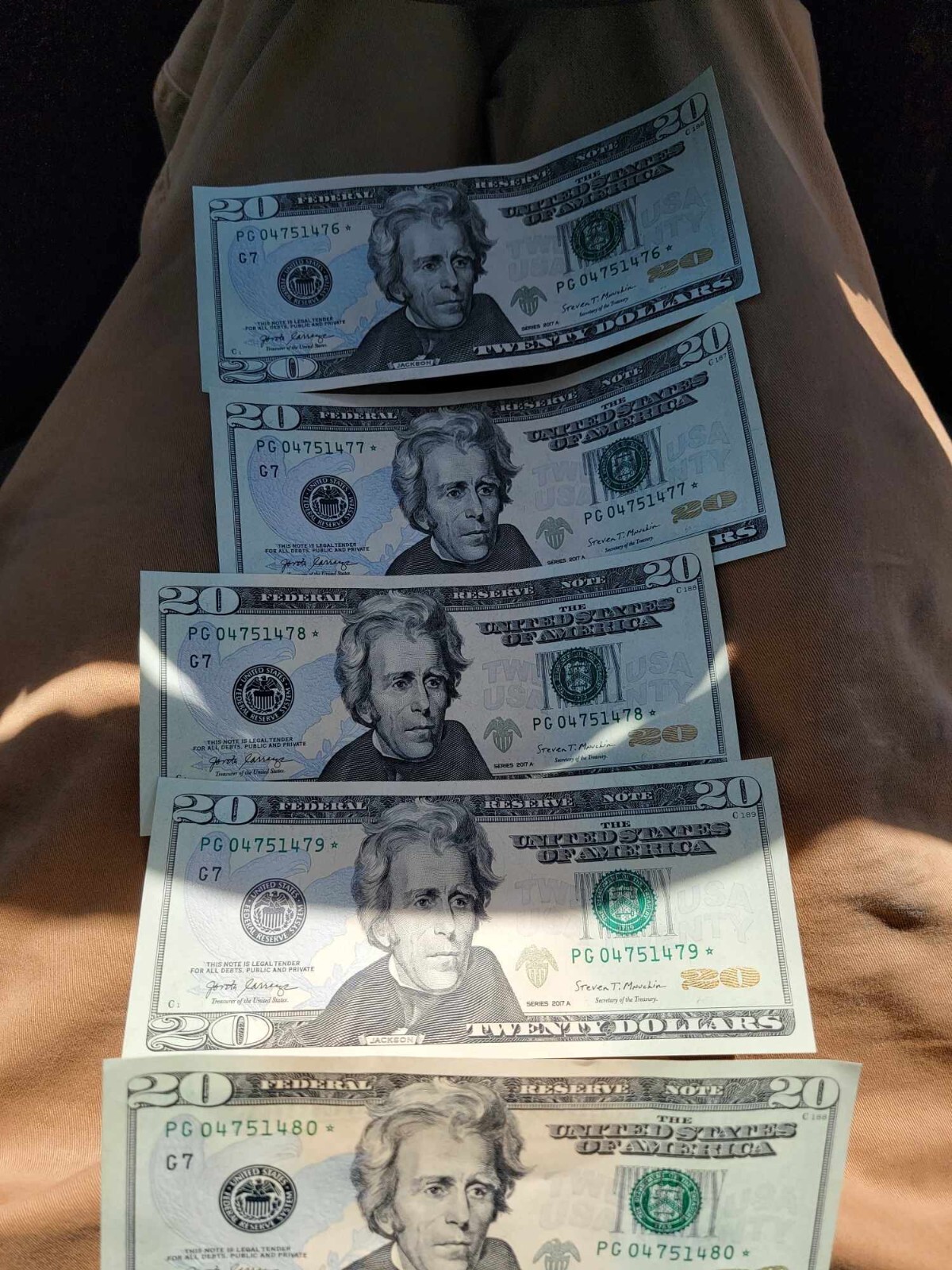 5 rare sequential $20 star notes low serial numbers. | eBay