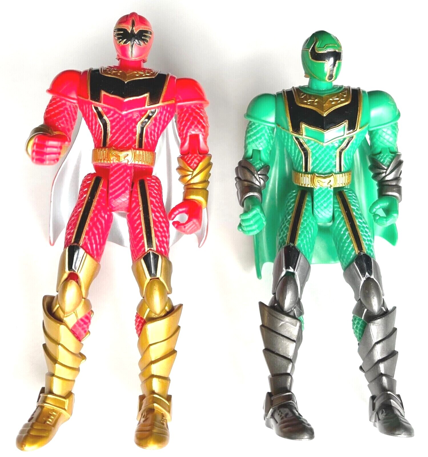 TWO VINTAGE 2005 BANDAI 5.5" RED & GREEN MYSTIC FORCE POWER RANGERS ...