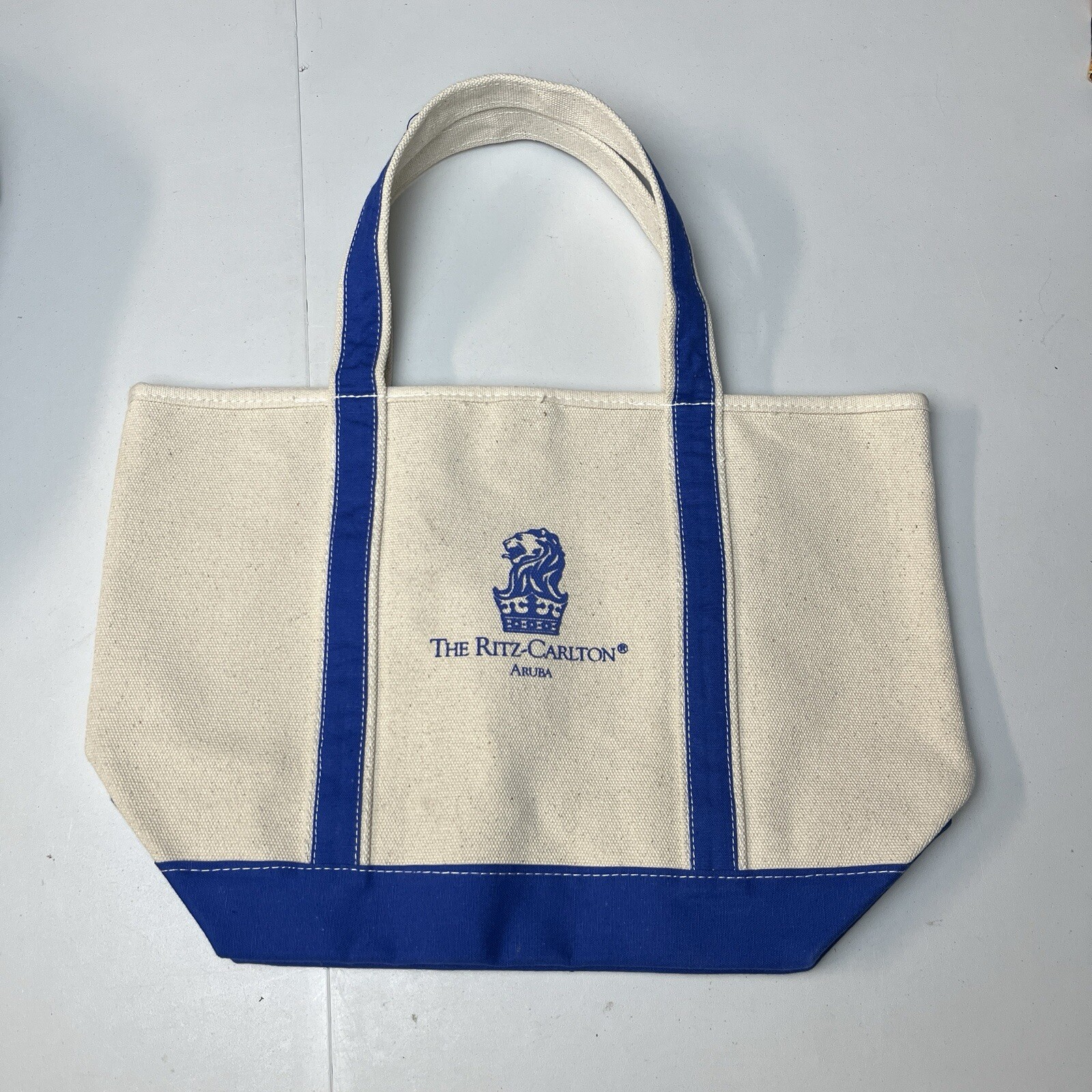 The Ritz-Carlton Aruba Canvas Tote Bag Beige Blue Han… - Gem
