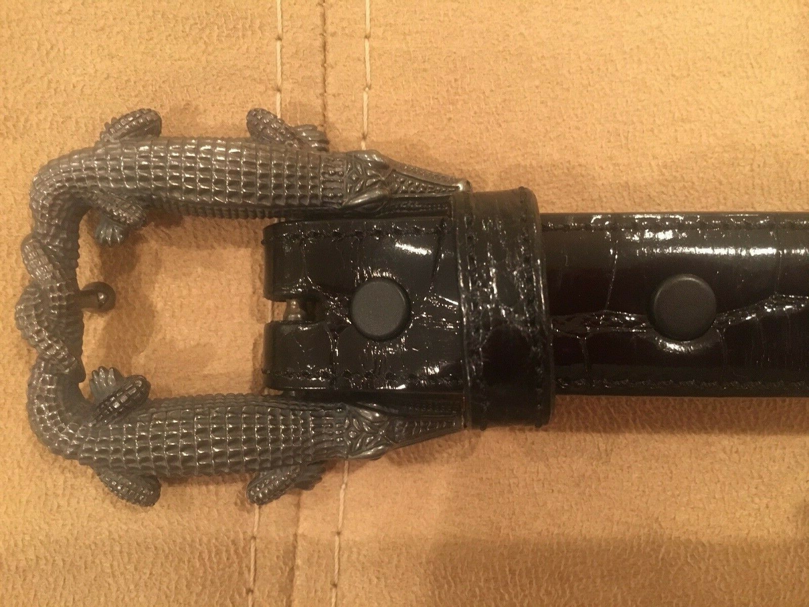 Kieselstein-Cord Sterling Double Alligator Buckle W/B… - Gem