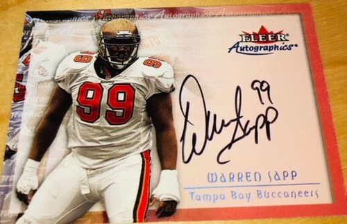 Warren Sapp 2000 Fleer Autographics Signed Certified Card Auto RARE A ...