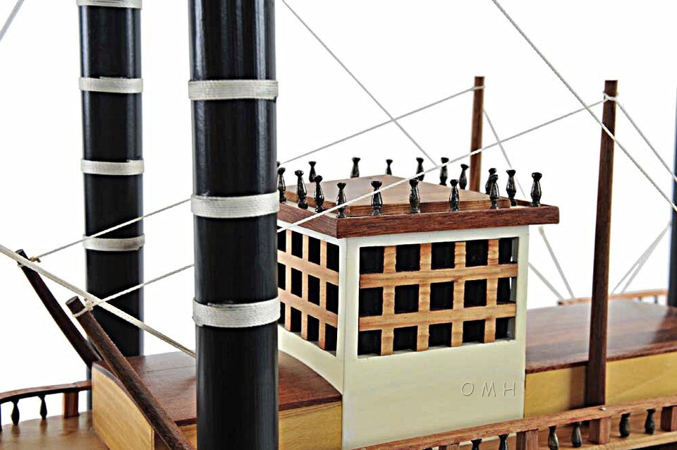 King Mississipi Steam Ship Model | Handcrafted W/ Wooden Steam ...