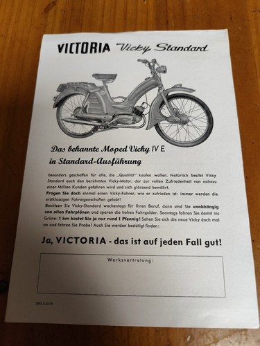 Victoria vicky standard Moped Mofa Motorrad motorcycle Brochure ...