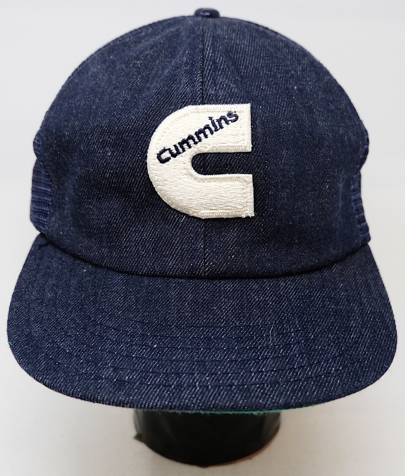 Rare VTG CUMMINS Denim Jean Trucker Mesh Snapback Hat… - Gem