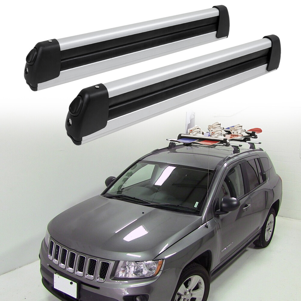 Snowboard Ski Carrier Top Roof Rack Cross Bar w/Lock Aluminum For Jeep ...