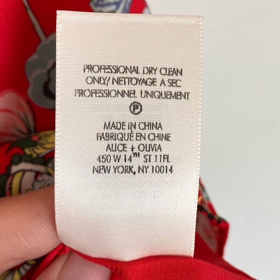 Alice + Olivia Ira Wildflower Poppy Mini Dress Red Floral Size 4 | eBay
