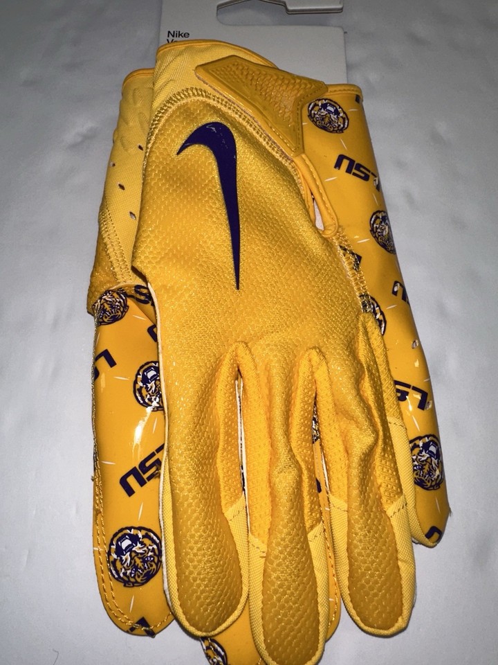 New Nike LSU Tigers Team Issued Vapor Jet 7.0 Football Gloves Gold ...
