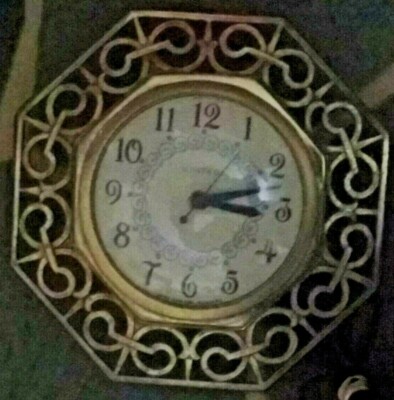 1950's United Kitchen wall Clock Model 82,Gold metal frame,Working. | eBay
