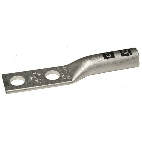 Long Barrel Compression Lugs - Copper - 2 Hole - 2/0 Str. - Black ...