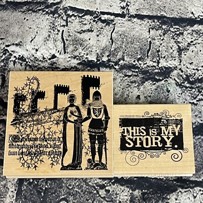 Club Scrap Knight Castle Medieval Queen STORY Wood Rubber Stamp Limited ...