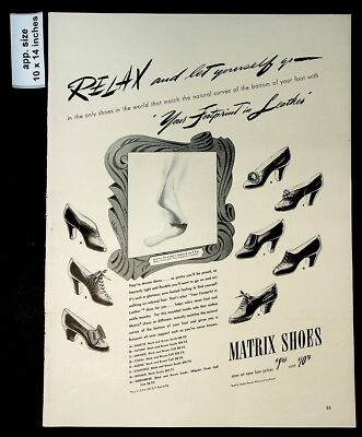 1941 RELAX and let yourself go Matrix Shoes Vintage Print Ad 40190 | eBay