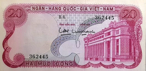 1969 Vietnam 20 Dong banknote Rare (+FREE 1 Bank.note) #23357 | eBay