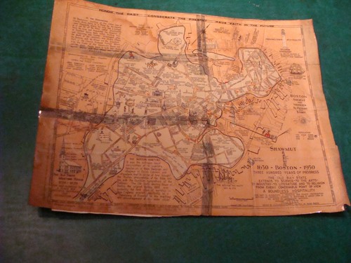 SHAWMUT 1620 - BOSTON - 1930 MAP as found, behind tape or plastic 14x22 ...
