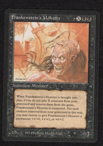 Frankenstein's Monster Magic The Gathering Dark Edition 1994 Anson ...