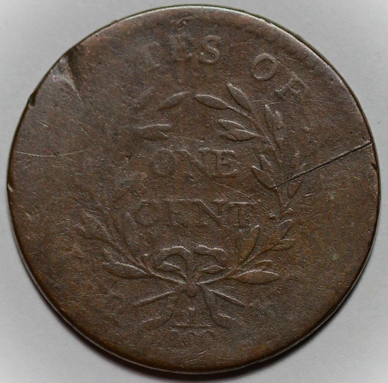 1795 Liberty Cap Large Cent - Plain Edge (S-78), Damage - US 1c Copper ...