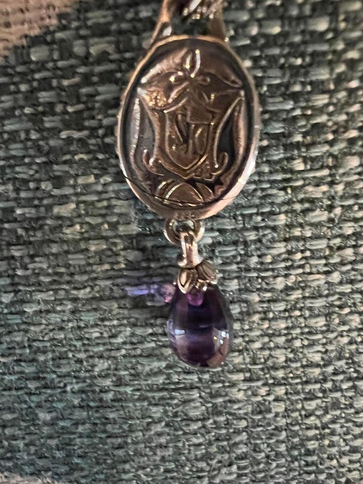Scott Kay Sterling Silver Necklace CROSS With Amethyst Drop ACCENT . 18 ...