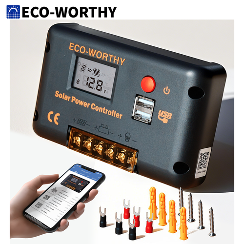 ECO-WORTHY Solar Charge Controller 30A Bluetooth monitoring 12V/24V PWM ...