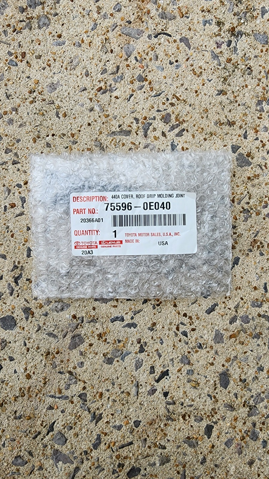 Toyota/Lexus Roof Hole Cover, 755960E040 OEM Genuine Original L6 | eBay