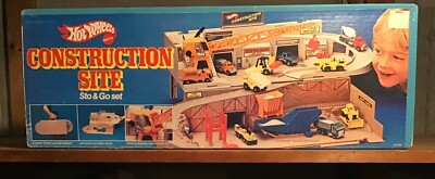 1982 Vintage Hot Wheels Construction Site Sto & Go Set in Box Mattel | eBay