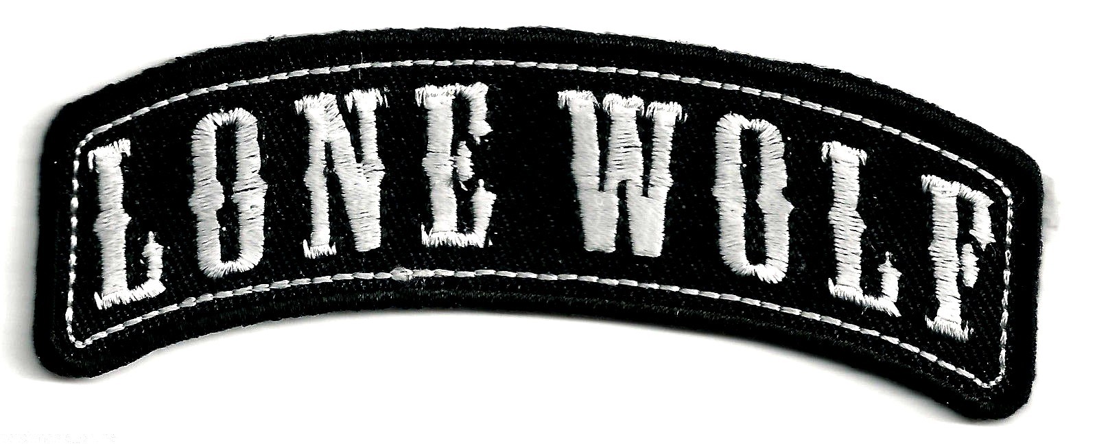 LONE WOLF - ARCHED ROCKER STYLE - IRON ON PATCH | eBay