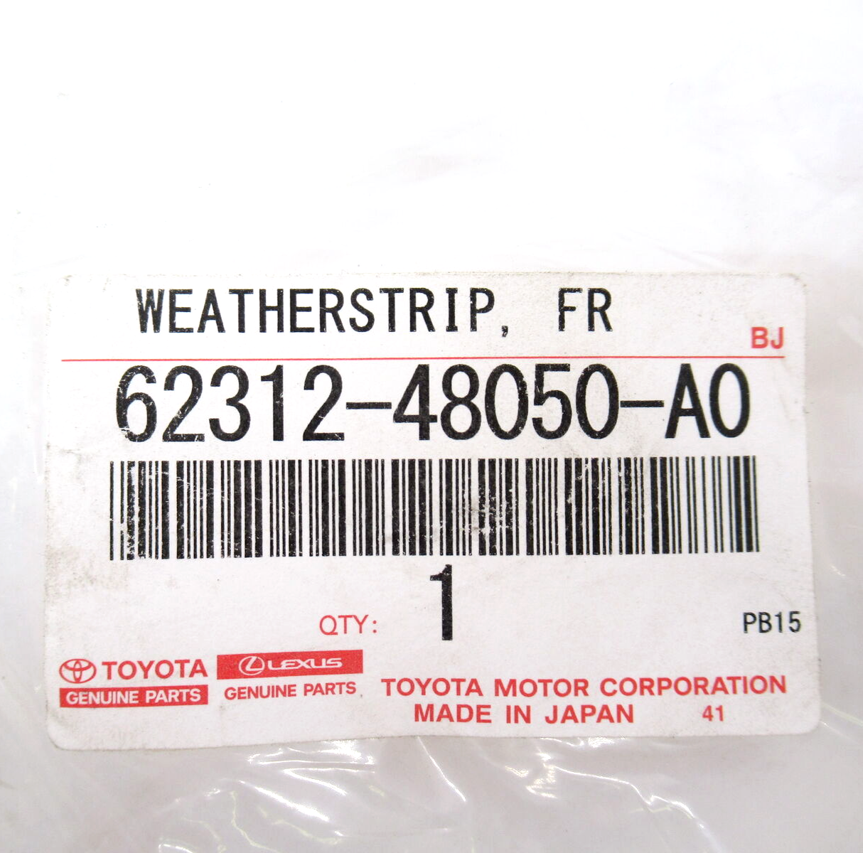 Genuine OEM Toyota 62312-48050-A0 Driver LH Front Weatherstrip 01-07 ...