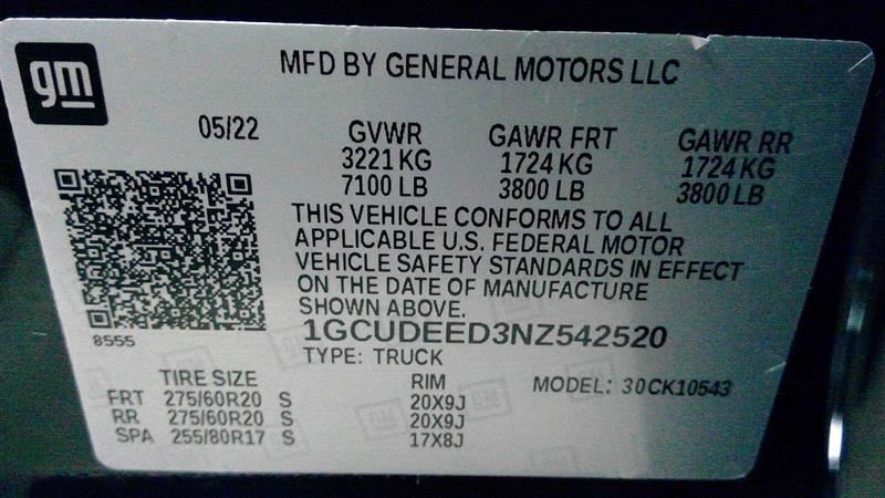 5.3L Chevrolet L84 Engine and Accessories 2022 4x4 12695951 JW6 6k mi ...