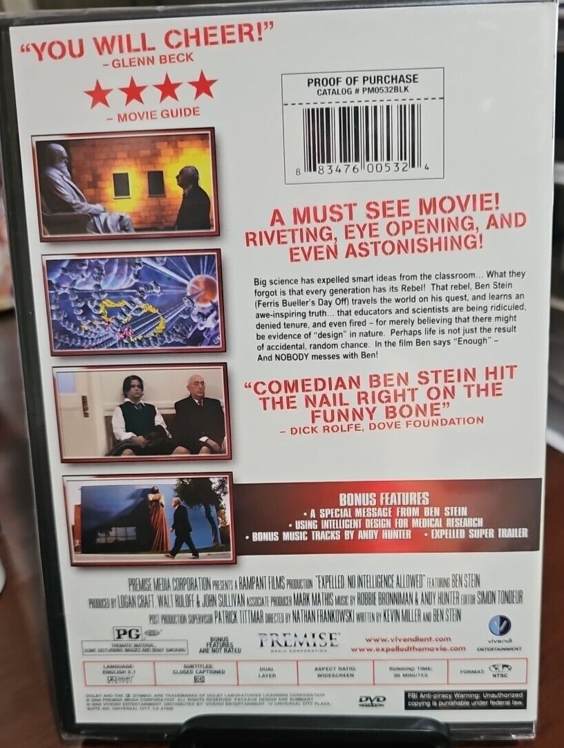 Ben Stein Expelled - No Intelligence Allowed DVD 2008 for sale online ...