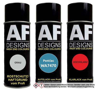 Spraydose Set für Pontiac WA7470 Light Blue Metallic Autolack Klarlack ...