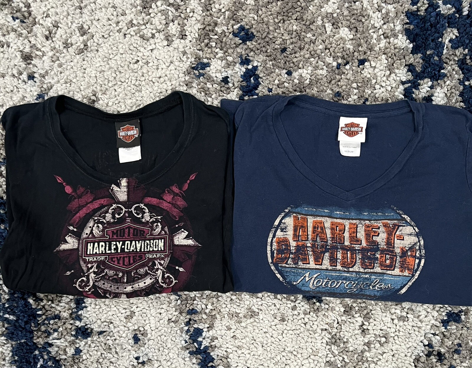 Womans Harley Davidson Motorcycle Graphic Long Sleeve… - Gem