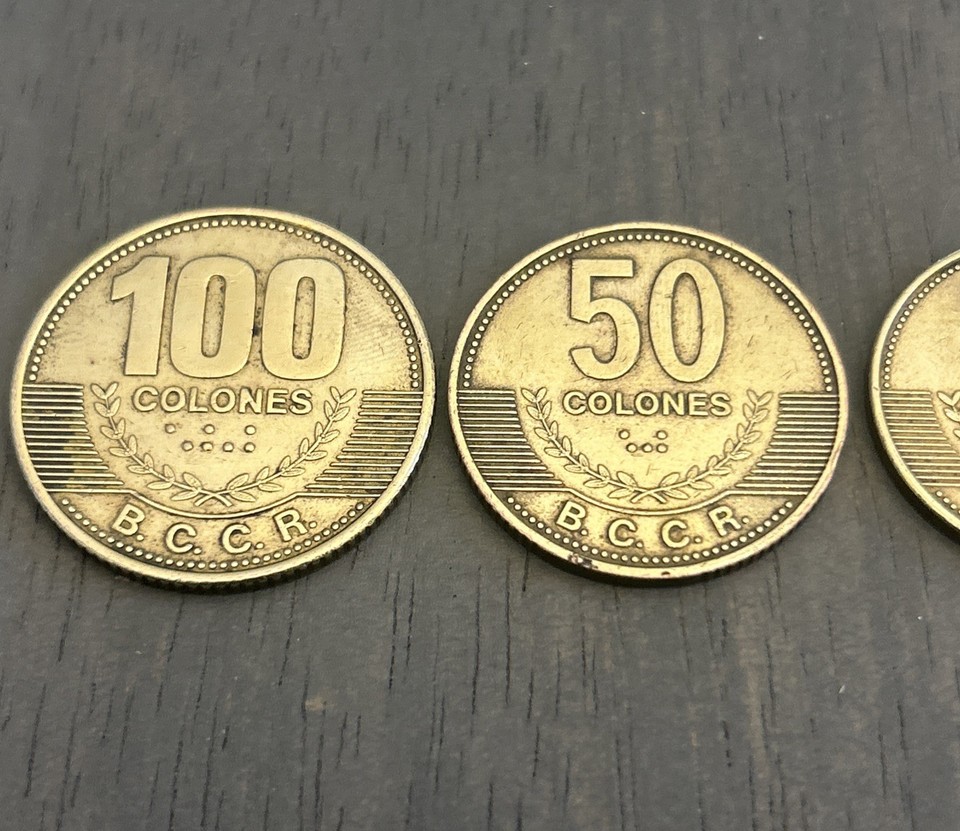 Costa Rica Money - Lot of 4 Costa Rican Colones Coins | eBay