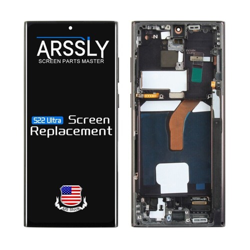 For Samsung Galaxy S22 Ultra 5G SM-S908 LCD Touch Screen w/Frame ...