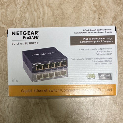 NETGEAR ProSAFE GS105 5-Port Gigabit Ethernet Desktop Unmanaged Switch ...