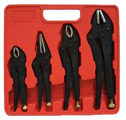 4PC Grip Wrench Set Vice Locking Lock Pliers Mole Grips Tools Heavy ...