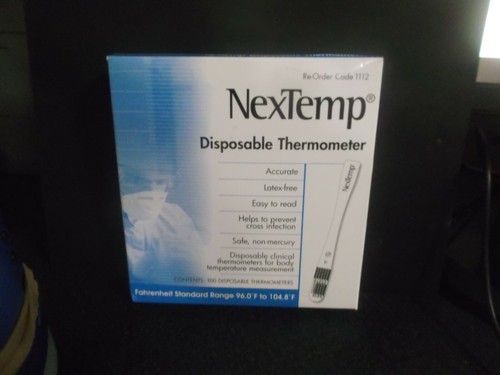 100 box NexTemp Disposable Thermometer Under Tongue or Under Arm ...