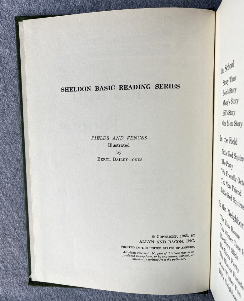 Fields and Fences Sheldon Basic Reader 1963 Richard E Drdek, Beryl ...