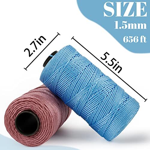 Polypropylene Macrame Cord 1.5mm x 656 feet Thick 3 Strand Twisted Bean ...