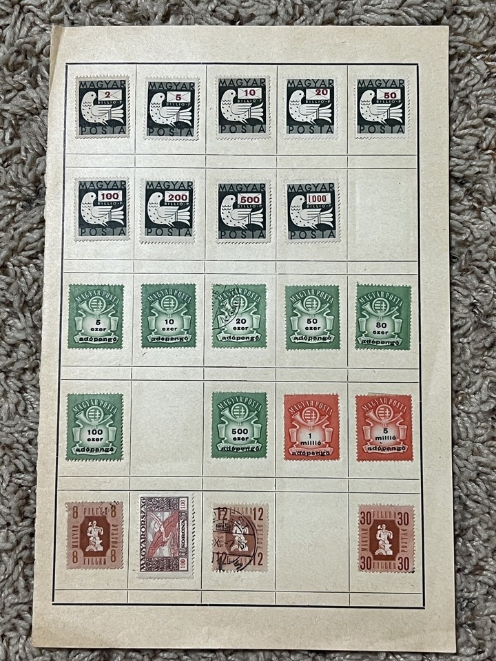HUNGARY STAMPS LOT ON MINI ALBUM PAGES BARANYA, MINT, USED, SHORT SETS ...