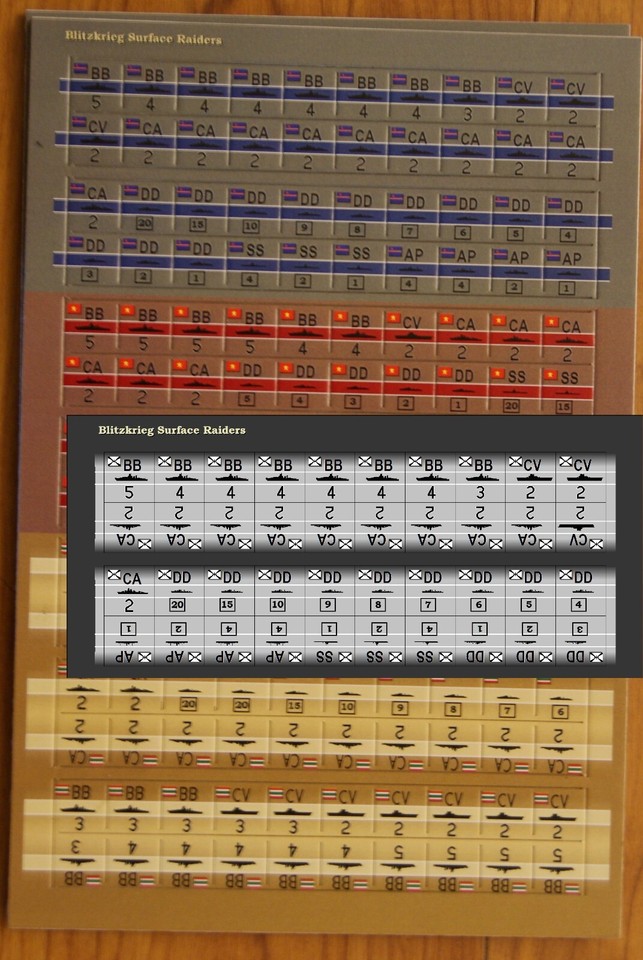 Blitzkrieg (’65) "Surface Raiders" Die-Cut Naval Counters | eBay