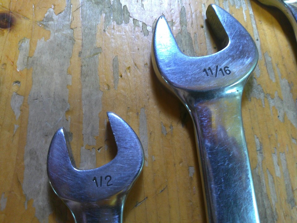 USA OLD UNDERLINE 1966 1967 LOT 7 SNAP ON SAE OPEN BOX END WRENCH SET 1 ...