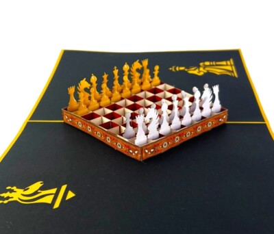 Copyright registered 3D popup card chess board birthday Valentines ...