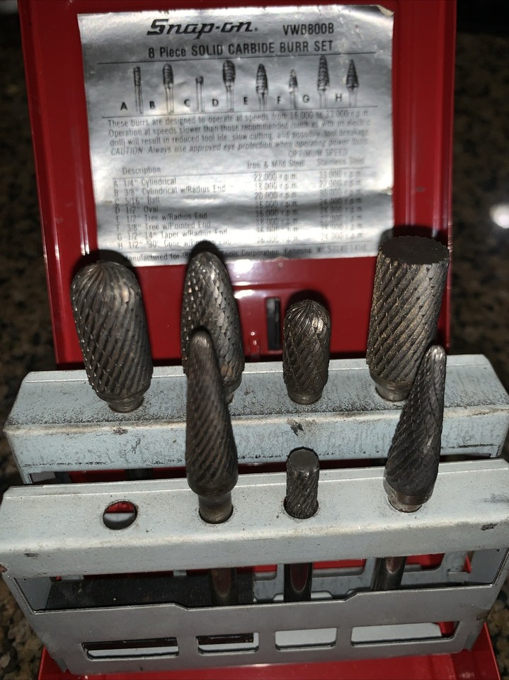 Snap On Solid Carbide Burr Set Of 7 | eBay